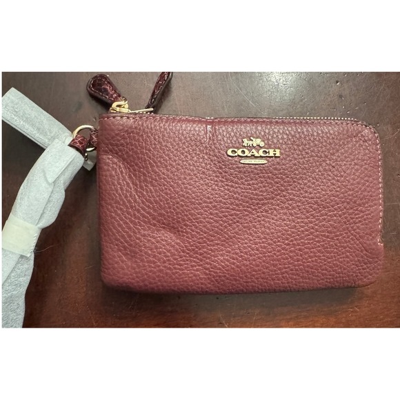Coach | Bags | Nwt Coach Double Zip Wristlet Wallet Im Wine Multi ...
